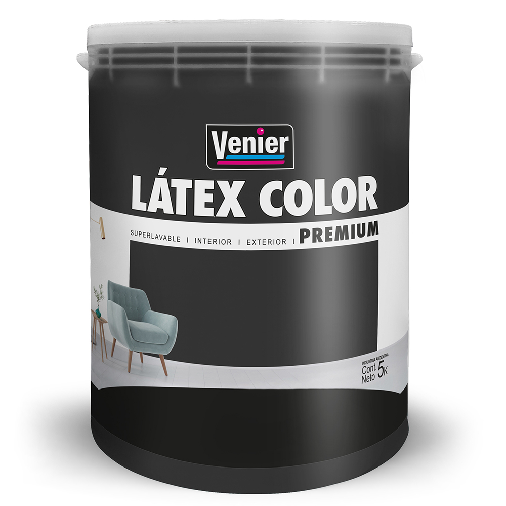 VENIER LATEX COLOR NEGRO ELEGANTE x 4 - Imagen 1